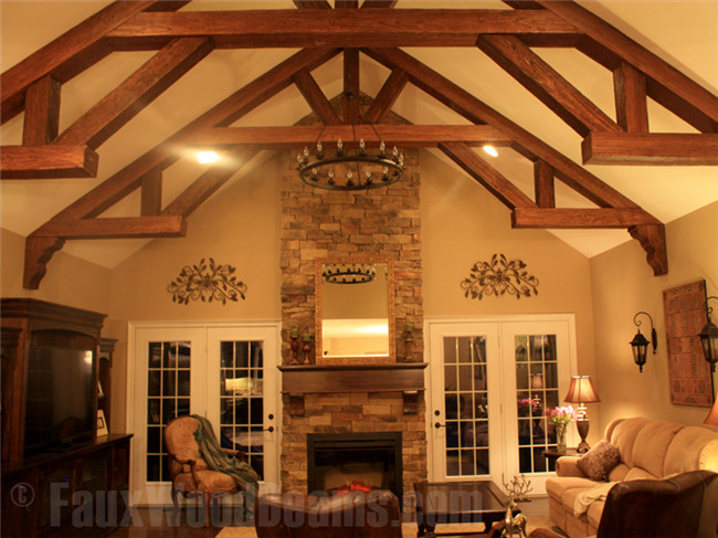 Waterproof Straight Polyurethane Faux Beams / Artificial Wood Beams