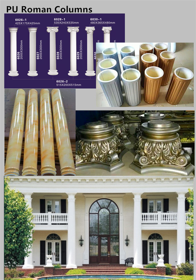 Square Shape Polyurethane Columns , Roman Column Mold For House ...