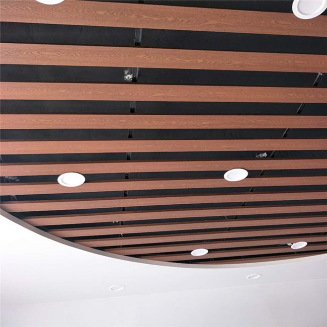 Modern False Wood PVC Strip Ceiling With Laminated PVC Film Surface