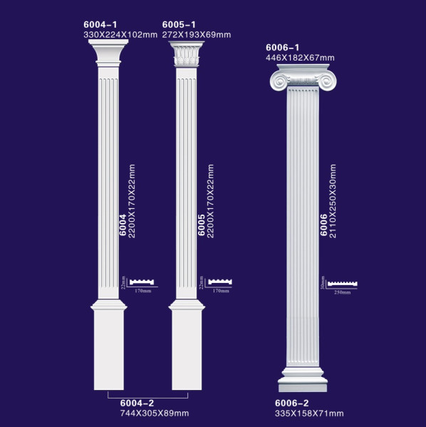 Lightweight European Polyurethane Columns / Roman Pillars For Wall ...